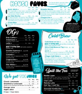 Menu - Spill The Beans