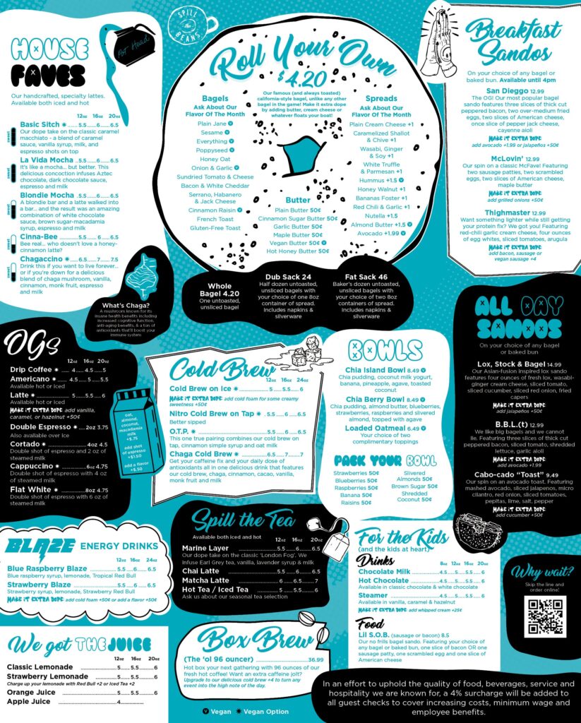 Menu - Spill The Beans